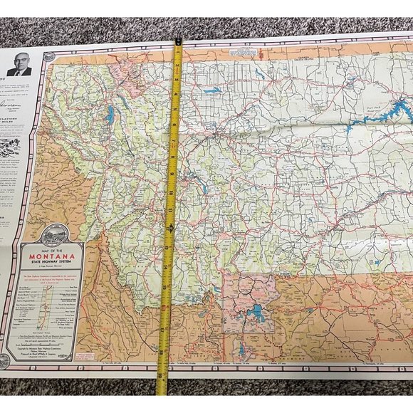 Office | Vintage 1957 Montana State Highway Commission Map Jumbo | Poshmark